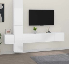 vidaXL 5dílný set TV skříněk kompozitní dřevo [3114251] Barva: bílá s vysokým leskem
