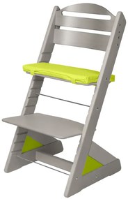 Jitro Dětská rostoucí židle Plus Šedá Zelený klín + zelený