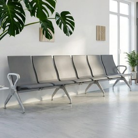Sada 6 ks čekárenská lavice Ermin – šedá