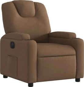 Elektrické polohovací křeslo hnědé textil 3204348