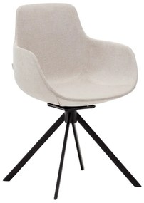 OnaDnes -20% Béžová čalouněná otočná konferenční židle Kave Home Tissiana II.