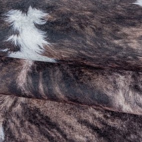 Ayyildiz, Kusový koberec Etosha 4113 brown (tvar kožešiny), 150x200 tvar kožešiny, hnědá, chodba / předsíň