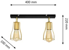 Bodové svítidlo TUBE 2xE27/15W/230V zlatá/černá