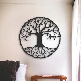 Strom života 8 - kovový obraz na zeď Velikost: 150cm, Barva: Black