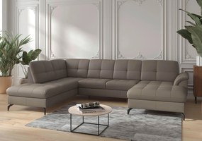 XXXLutz SEDACÍ SOUPRAVA, textil, kůže, šedá Sit & More - Sedací soupravy - 00014401633N