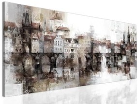 Obraz Staré Město pražské Brown Velikost (šířka x výška): 75x30 cm