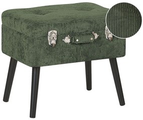 Manšestrová stolička s úložným prostorem zelená MALLARD Beliani