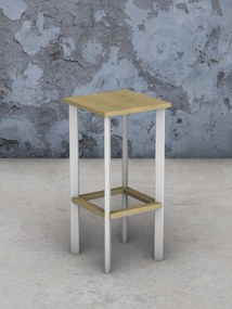 Barová židle bílá A11, dub Hamilton ZVOLTE VÝŠKU ŽIDLE:: 75 cm