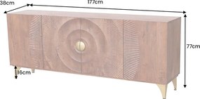 Designová komoda Venetia 177 cm hnědé mango