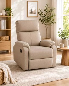 LuxuryForm DESIGN Televizní křeslo CARLOS s polohováním - béžové