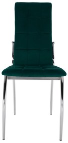 Jídelní židle ADORA NEW sametová látka Velvet smaragdová, kov chrom