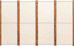4dílný paraván krémově bílý 280 x 180 cm 319184