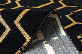 Dywany Łuszczów, Kusový koberec Gloss 407C 86 black/gold, 160x220, černá, chodba / předsíň