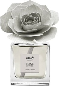 Muhà Rose difuzér s dřevěnou růží Fiori di Cotone Objem: 200 ml