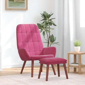 Relaxační křeslo s podnožkou vínové samet 3315143
