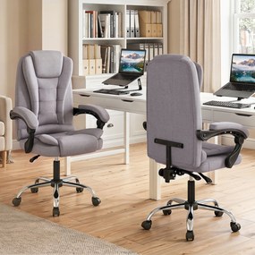 Costway Ergonomická manažerská židle s kolečky, nastavitelnou výškou – šedá