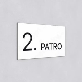ACCEPT Označení podlaží "2. PATRO" - stříbrná tabulka - černý popis