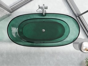 Mexen Pure teal volně stojící vana transparentní 170 x 80 cm, chromová zátka - 58071708011