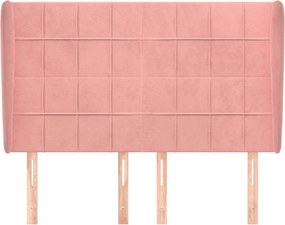 Čelo postele typu ušák růžové 147x23x118/128 cm samet 3118009