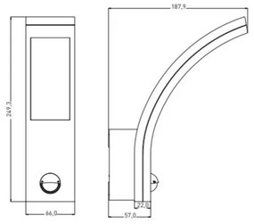 LED Venkovní nástěnné svítidlo se senzorem LED/15W/230V IP54