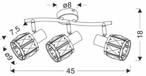 Bodové svítidlo DUBAI 3xE14/40W/230V černá/zlatá