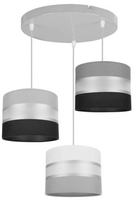 Závěsné svítidlo Elegance, 3x textilní stínítko (mix 5 barev - kombinace 2 barev), (výběr ze 3 barev konstrukce), o
