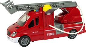 LEAN Toys Hasičské auto se stříkáním vody, zvuky a světly červené