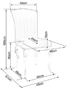 Stylová jídelní židle PREDRAG - chrom /šedá