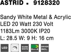 Nástěnné LED svítidlo NOVA LUCE ASTRID 20W 3000K 9128320