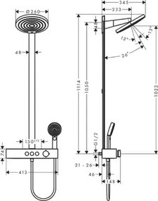 Hansgrohe Pulsify S - Sprchový set s termostatem | průměr 26 cm | 3 pr