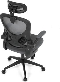 Ergonomická kancelářská židle ALEXANDRE - šedá síťovina