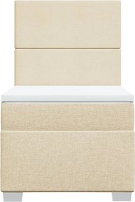 Box spring postel s matrací krémová 90x200 cm textil 3290369