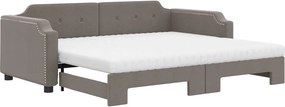 Válenda s přistýlkou a matracemi taupe 80 x 200 cm textil 3197650