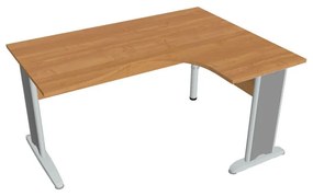 Stůl ergo vlna levý 160×120/80 cm - Hobis Cross CE 2005 L Dekor stolové desky: olše, Dekor lamino podnože: olše, Barva nohou: Stříbrná