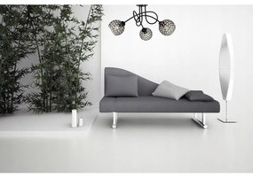 Stropní svítidlo Crystal, 3x černé křišťálové stínítko, b