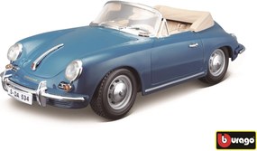 Kovový model bburago porsche 356b cabriolet 1961 modrá 1:18
