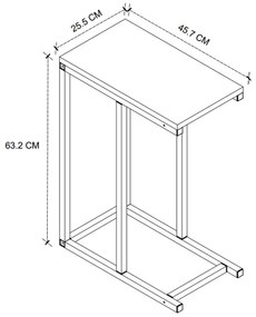 Odkládací příruční stolek PAOLINI borovice