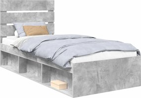 Rám postele Betonově šedá 90 x 190 cm Masivní borové dřevo 3411795