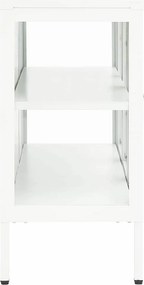 Příborník bílý 105 x 35 x 70 cm ocel a sklo 336068