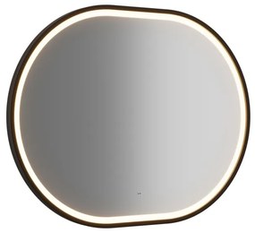 COMAD Koupelnové zrcadlo - APOLLO 2, 90 x 70 cm, LED osvětlení, černá