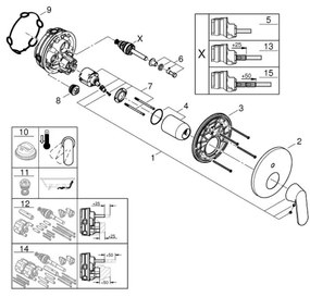 GROHE 24045000 - Baterie s dvousměrným přepínačem EUROSMART lesklý chrom