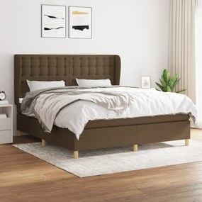 Box spring postel s matrací tmavě hnědá 160x200 cm textil 3128856