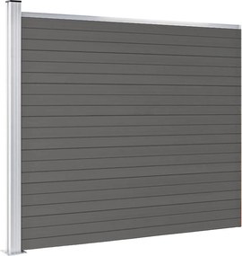 Plotový dílec WPC 175 x 146 cm šedý 148983