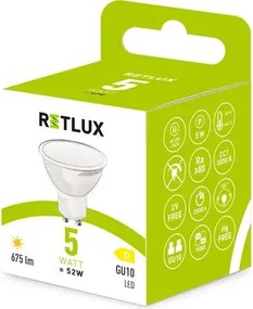 RETLUX RLL 613 GU10 bulb 5W / 675 lm / 3000K - teplá bílá / D