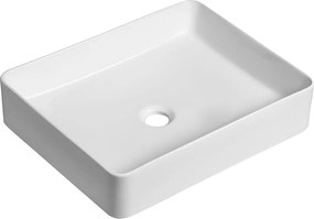 Laveo Kvadrato, umyvadlo 47x36 cm, obdélník pultové umyvadlo na desku, bílá, LAV-VUK_6247