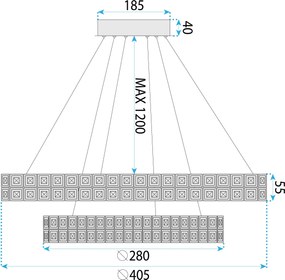 Toolight Toolight, LED křišťálové stropní svítidlo 40cm, 36W, 4000K, 3500 lm, MS006-CP, chromová, OSW-09616