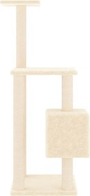 Škrabadlo pro kočky se sisalovými sloupky krémové 104 cm 171469