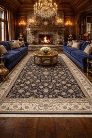 BE Koberec Sultan 1200 Dark Blue - modrý obdélníkový Rozměr: 150x225 cm