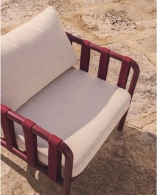Červený/béžový hliníkový zahradní lounge set pro 4 osoby Omala – Kave Home