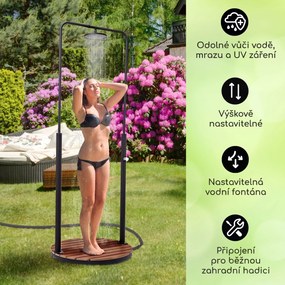 Blumfeldt Sumatra Falls Round zahradní sprcha WPC hliník Ø 80 cm kulatá